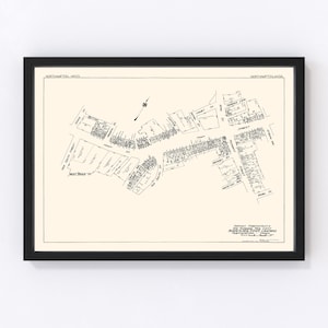 Northampton Map 1929 Old Map of Northampton Business Section ...