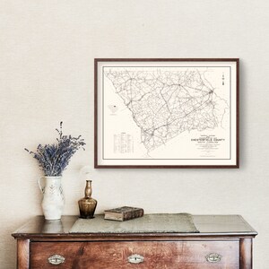 Chesterfield County SC Map 1938 Old Map of South Carolina Art Vintage ...