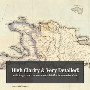 Haiti Map 1823 - Old Map of Haiti Dominican Republic Art Vintage Print ...