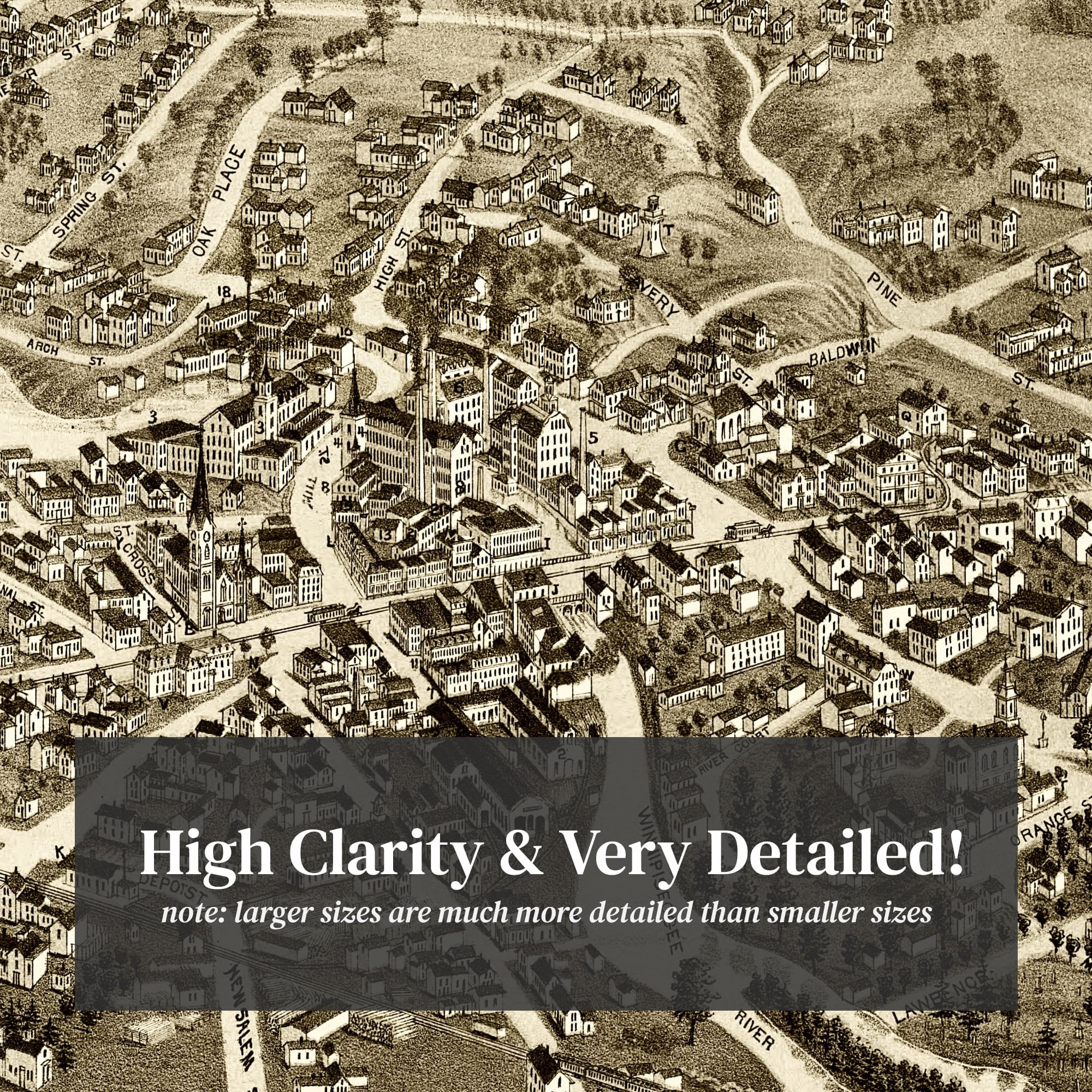 Laconia Map 1883 Old Map of Laconia New Hampshire Art - Etsy UK