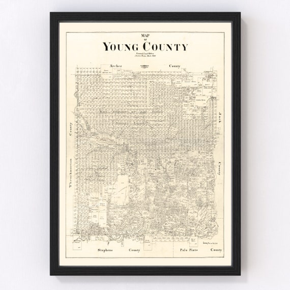 Young County Texas Map 1898 Old Map of Young County Texas - Etsy