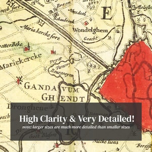 Gent Map 1665 Old Map of Gent Belgium Art Vintage Print Framed Wall Art ...