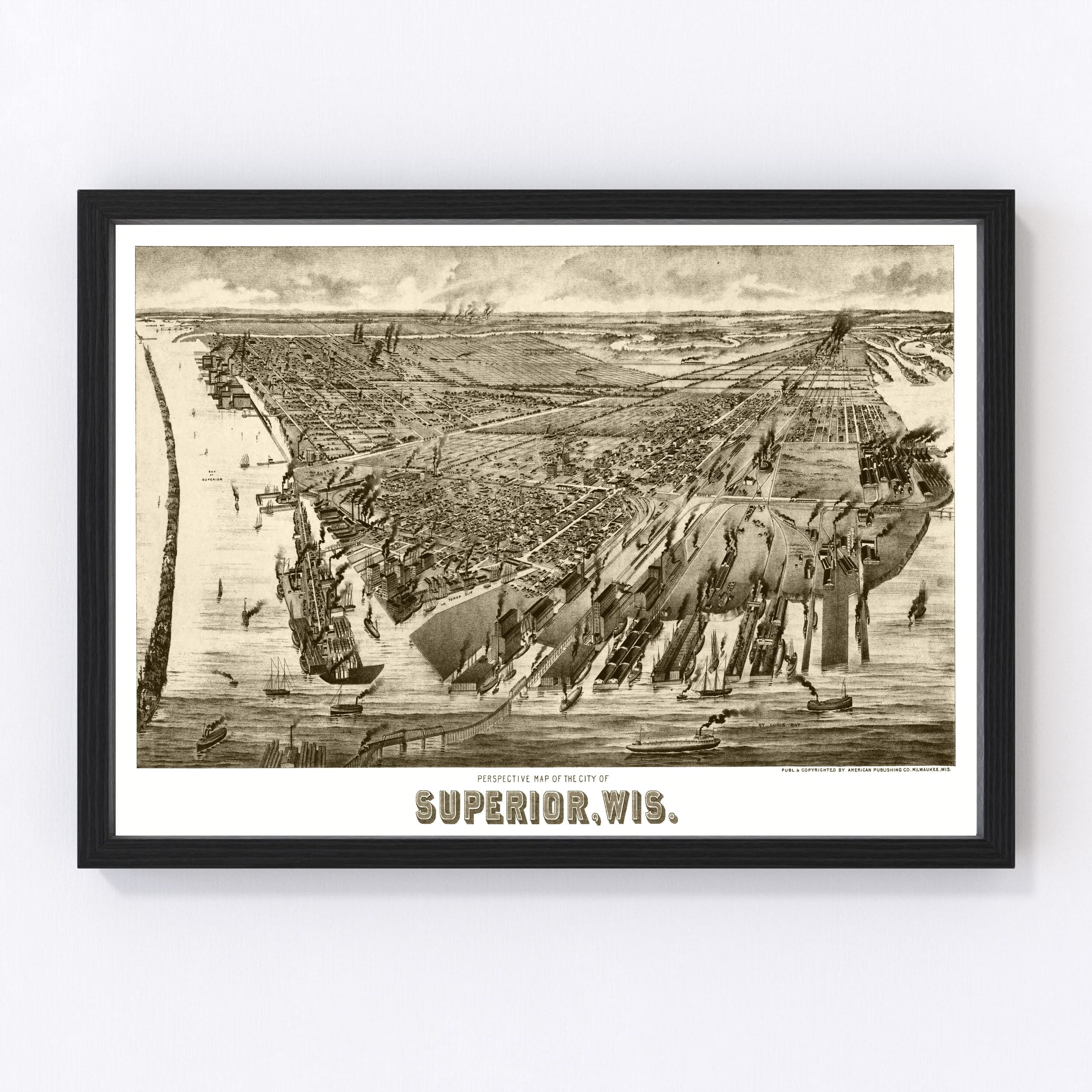 Superior Map 1893 Old Map of Superior Wisconsin Art Vintage - Etsy