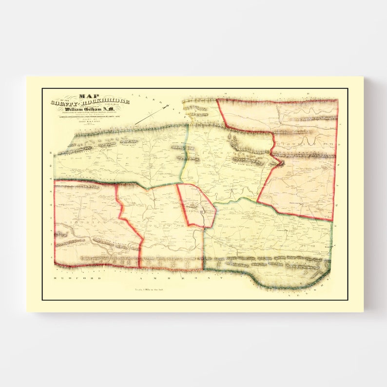 Rockbridge County Map 1860, Vintage Rockbridge County Map, Old ...