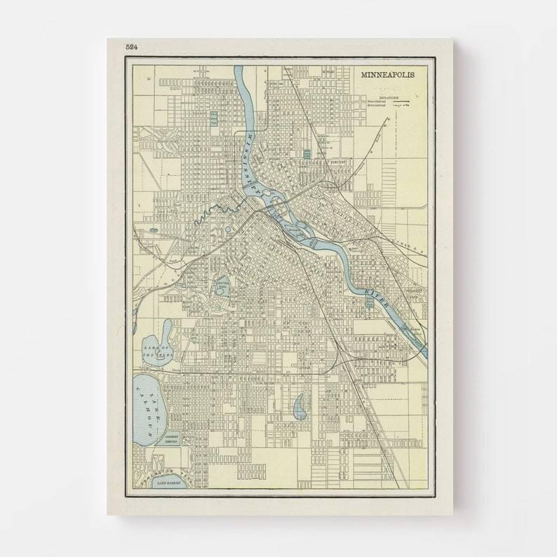 Minneapolis Map 1901 Old Map of Minneapolis Minnesota Art - Etsy