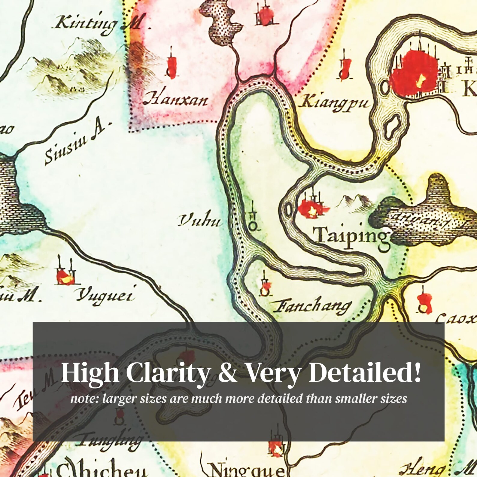 Nanking Map 1665 Old Map of Nanking China Art Vintage Print - Etsy