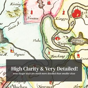 Nanking Map 1665 Old Map of Nanking China Art Vintage Print Framed Wall ...