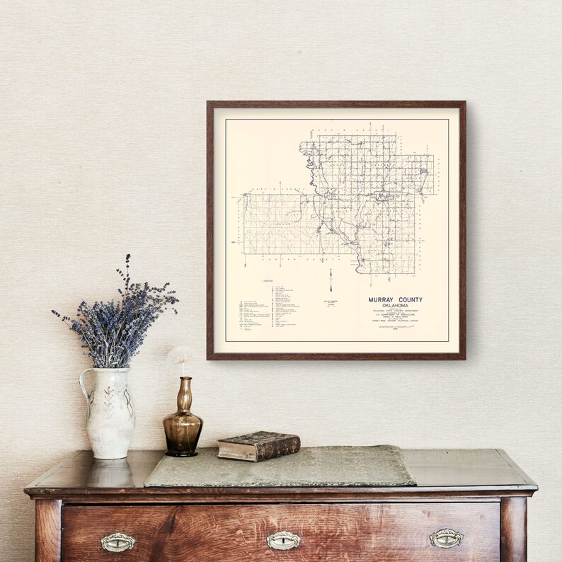 Murray County Map 1936, Vintage Murray County Map, Old Murray County ...