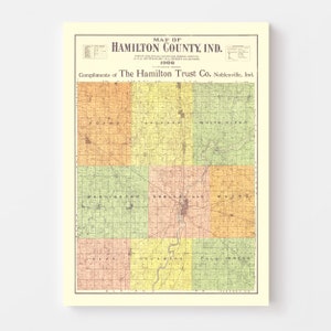 Hamilton County Map 1906, Vintage Hamilton County Map, Old Hamilton ...