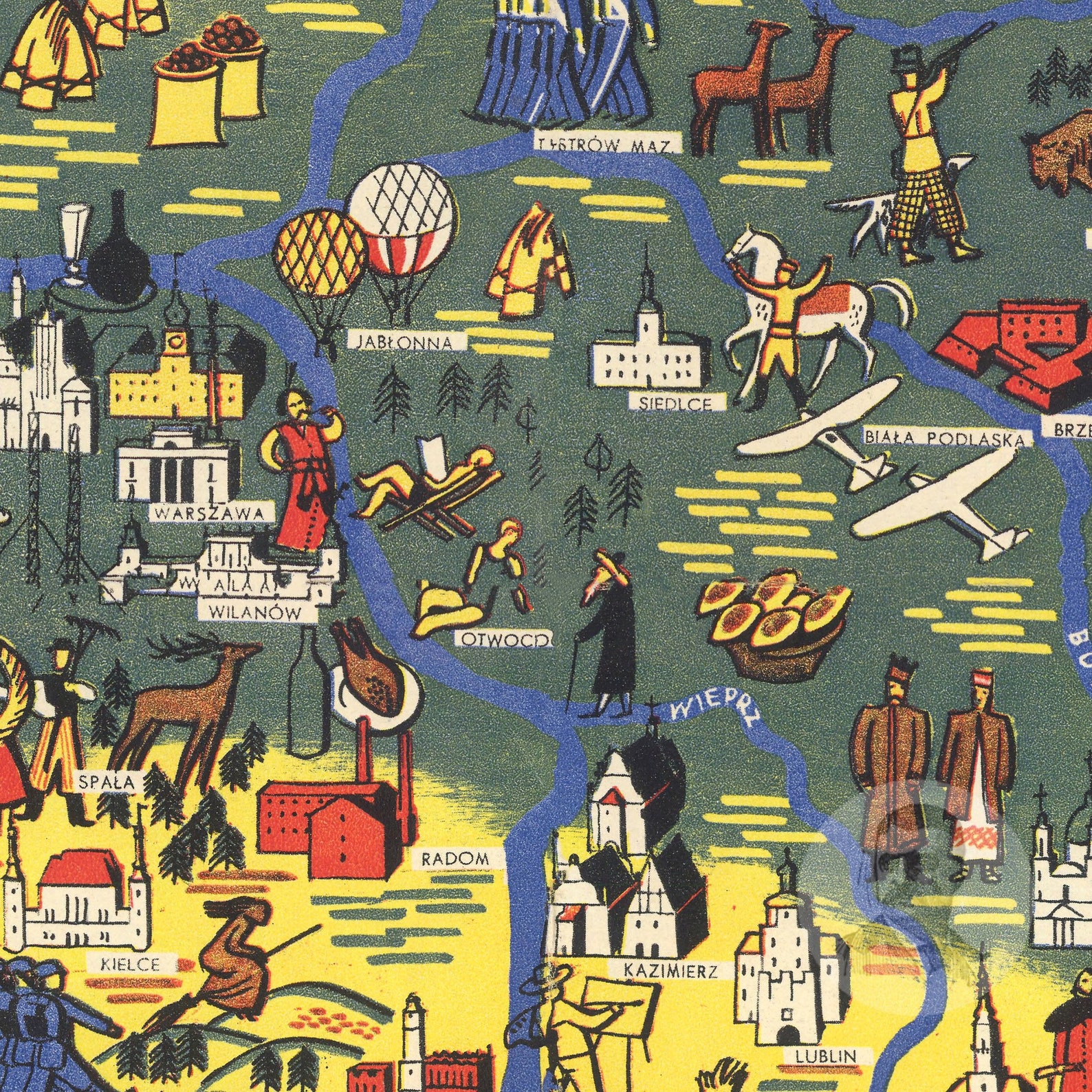 Poland Map Art - Vintage Print From 1935 - Old Poland Art - Framed or ...