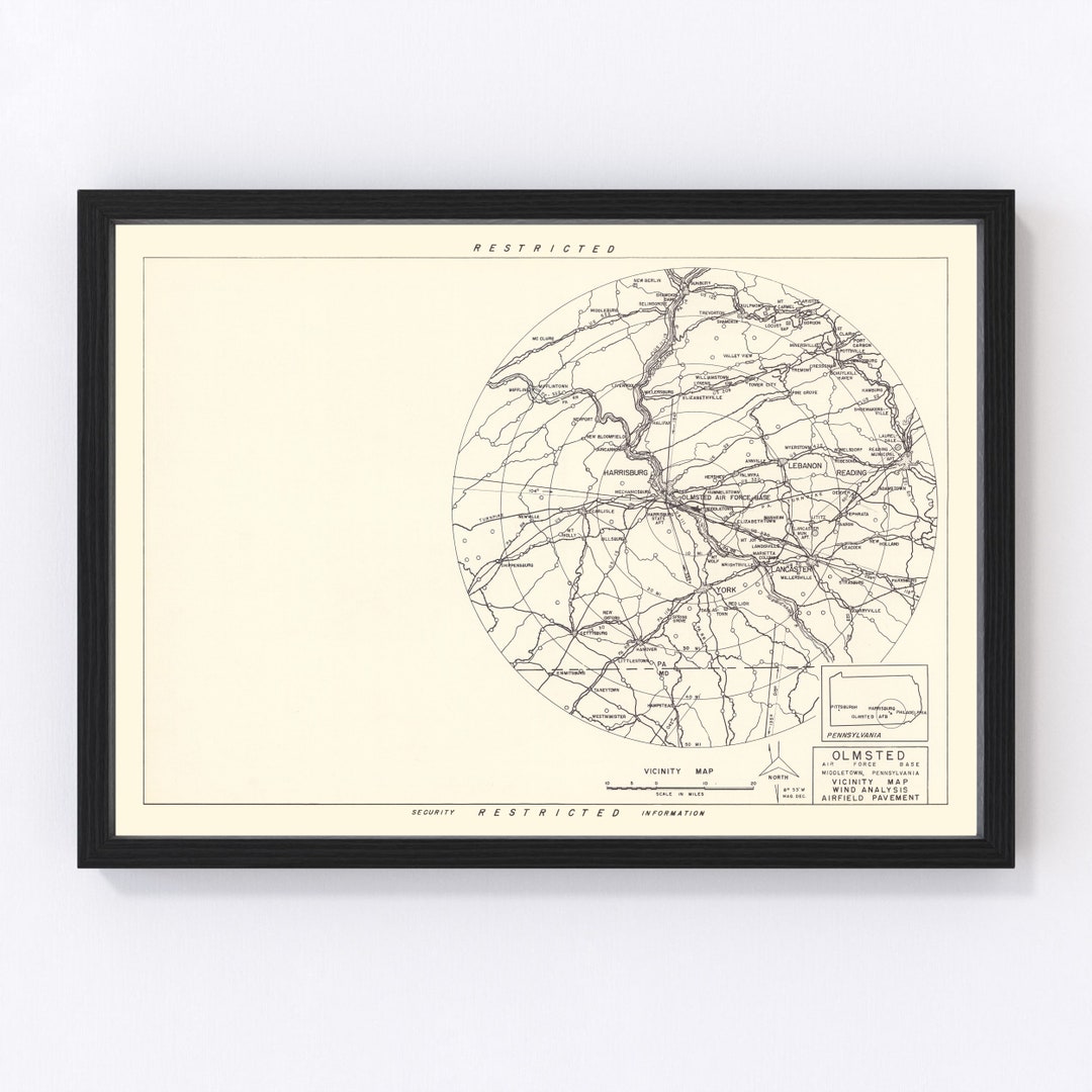 Robins Air Force Base Map 1952, Vintage Robins Air Force Base Map, Old ...