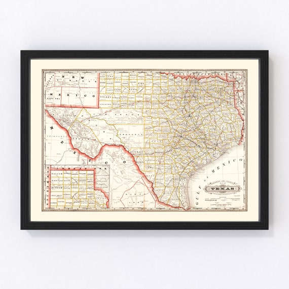 Texas Railroad Map 1882 Old Railroad Map of Texas Art - Etsy
