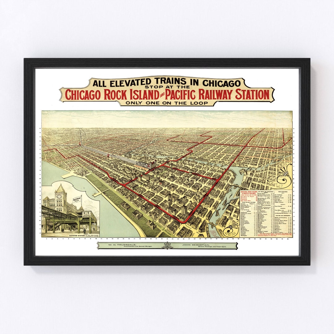 Chicago Map 1897, Vintage Chicago Map, Old Chicago Illinois Art, Wall ...