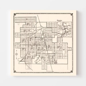 Okmulgee Map 1936 Old Map of Okmulgee Oklahoma Art Vintage Print Framed ...