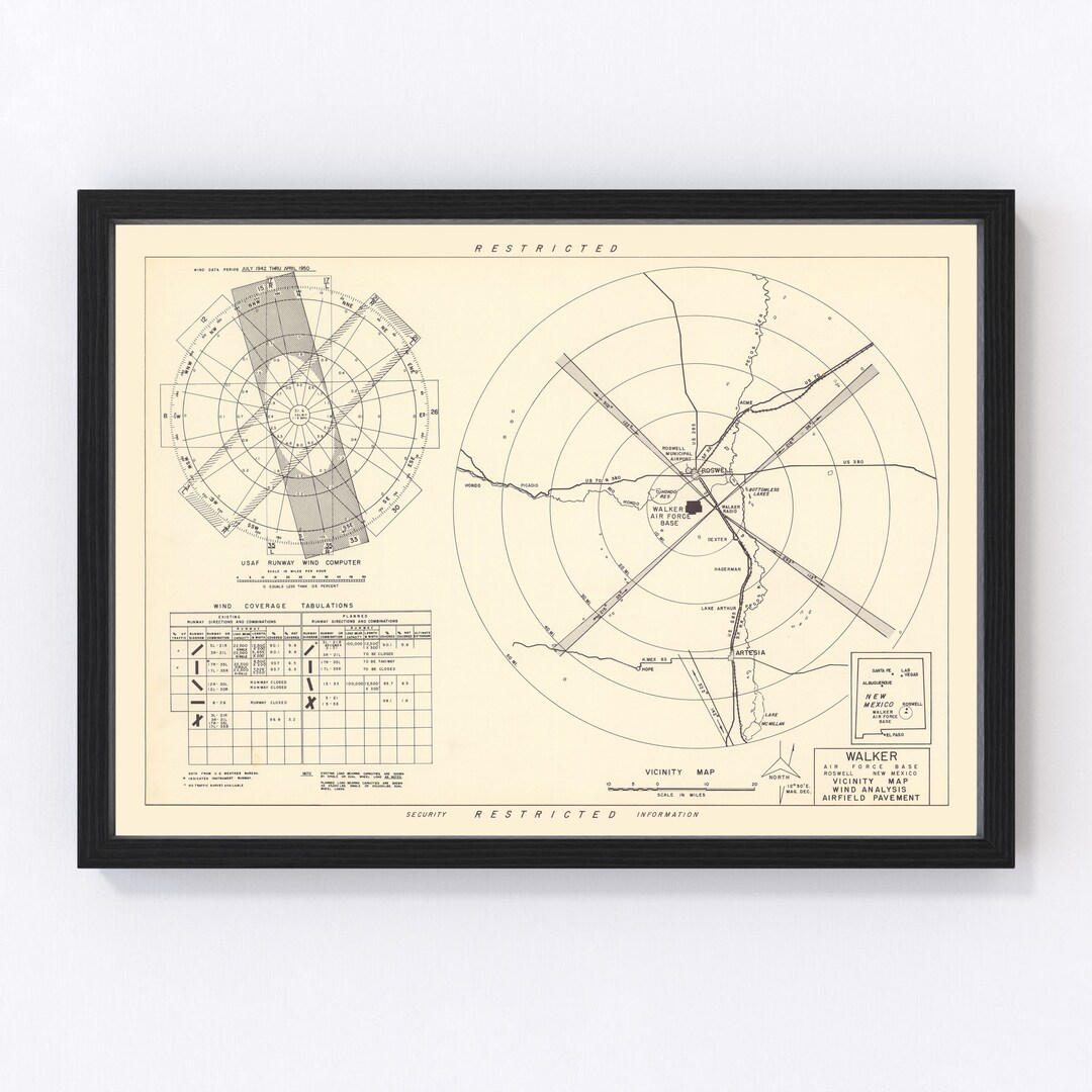 Walker Air Force Base Vicinity Map 1951 Old Map of Walker Air Force ...