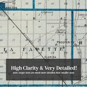 Madison County IN Map 1876 Old Map of Anderson Indiana Art Vintage ...