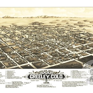 Vintage Greeley Map 1882 Old Map of Greeley Colorado | Etsy