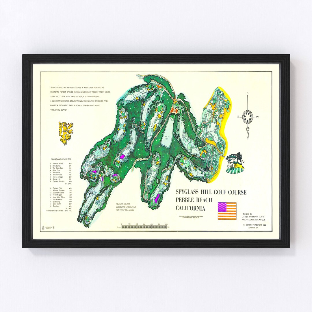 Spyglass Hill Golf Course Map 1974 - Old Map of Spyglass Hill Golf ...