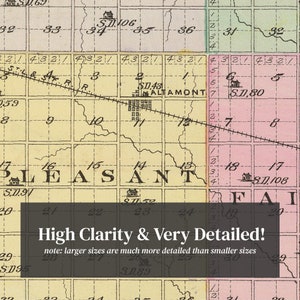 Labette County Map 1887, Vintage Labette County Map, Old Labette County ...