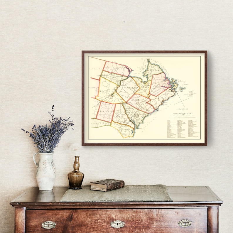Rockingham County Map 1876, Vintage Rockingham County Map, Old ...