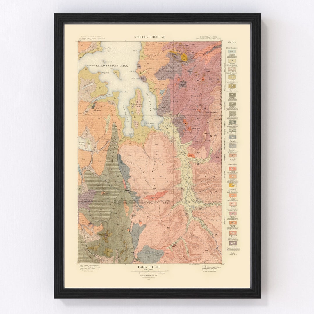 Lake Sheet Map 1904, Vintage Lake Sheet Map, Old Lake Sheet Art, Wall ...