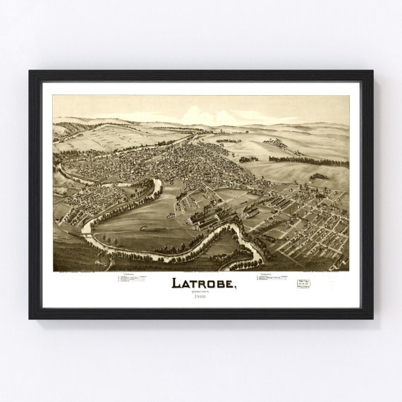 Latrobe Map 1900 Old Map of Latrobe Pennsylvania Art Vintage - Etsy