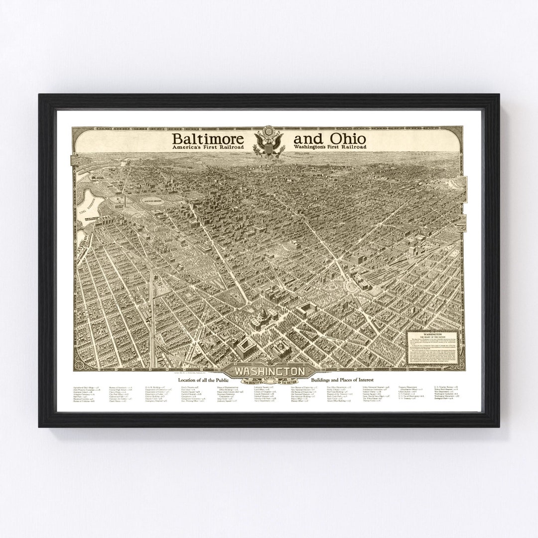 Washington Map 1923, Vintage Washington Map, Old Washington Art, Wall ...