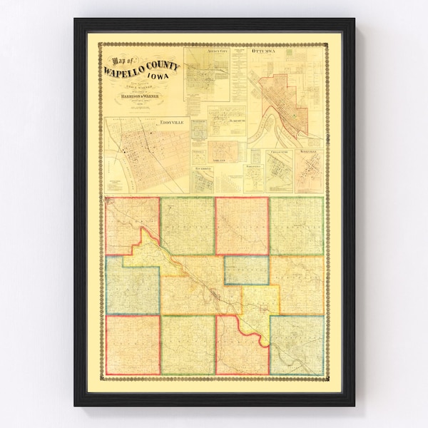 Map of Iowa - Etsy