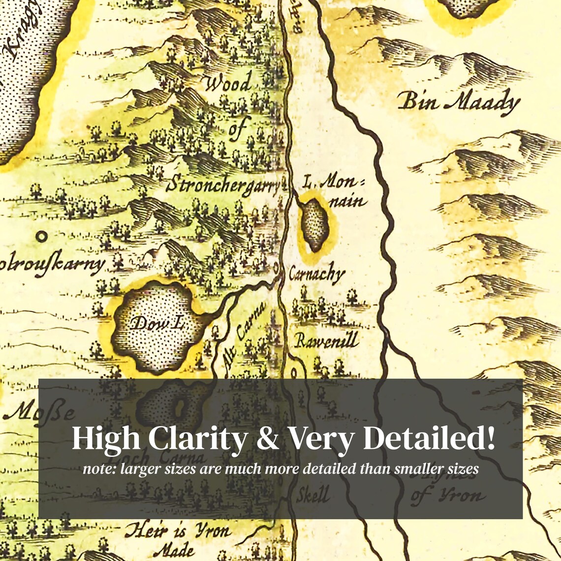 Strathnaver Map 1665 Old Map of Strathnaver Scotland Art - Etsy