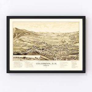 Colebrook Map 1887 Old Map of Colebrook New Hampshire Art Vintage Print ...