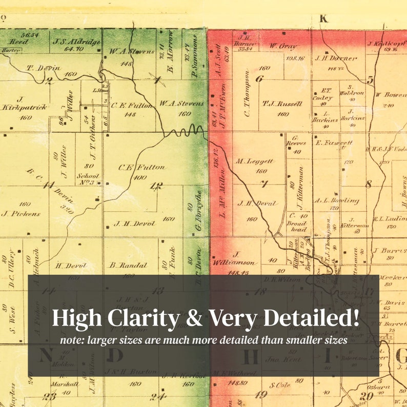 Wapello County Iowa Map 1870 Old Map of Wapello County Iowa - Etsy