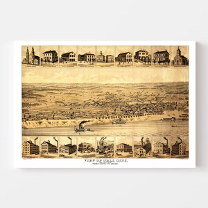 Tell City Map 1870 Old Map of Tell City Indiana Art Vintage Print ...