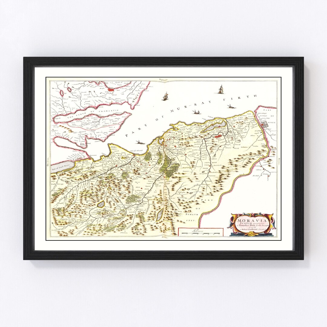 Moravia Map 1665, Vintage Moravia Map, Old Moravia Art, Wall Art Gift ...