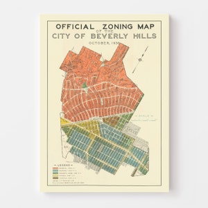 Beverly Hills Map 1936 - Old Map of Beverly Hills California Art ...
