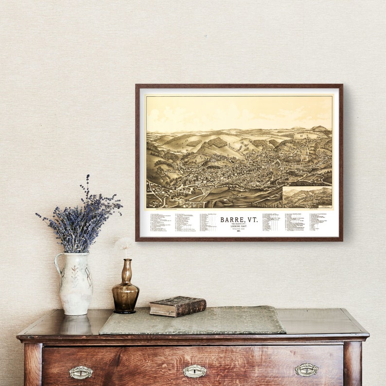 Barre Map 1891 Old Map of Barre Vermont Art Vintage Print - Etsy