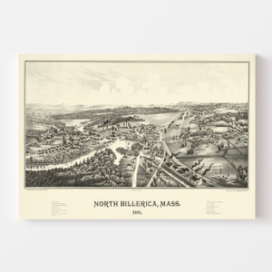 North Billerica Map 1887 - Old Map of North Billerica Massachusetts Art ...