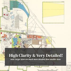 Mcchord Air Force Base Map 1951 Old Map of Mcchord Air Force Base Art ...