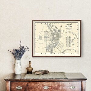 Redding Map 1920 - Old Map of Redding California Art Vintage Print ...