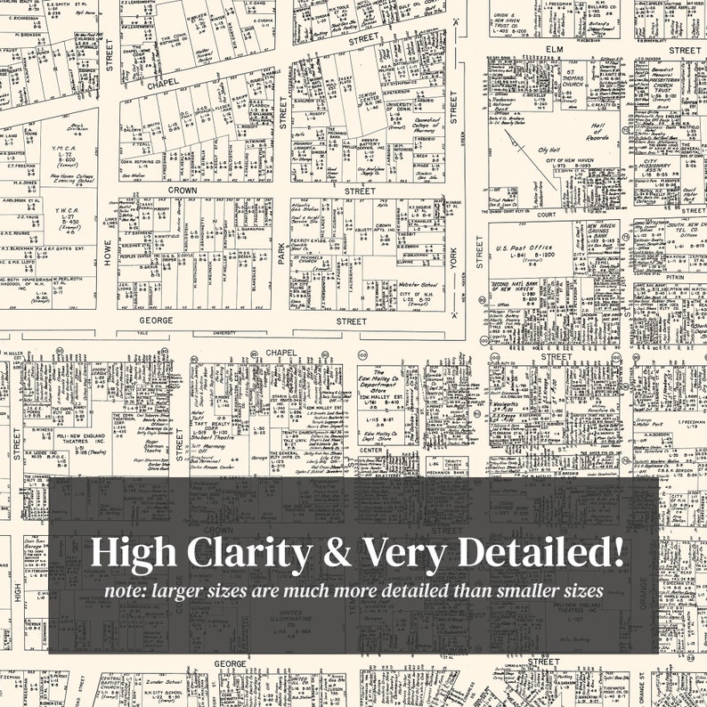 New Haven Map 1946 Old Map of New Haven Business Section - Etsy