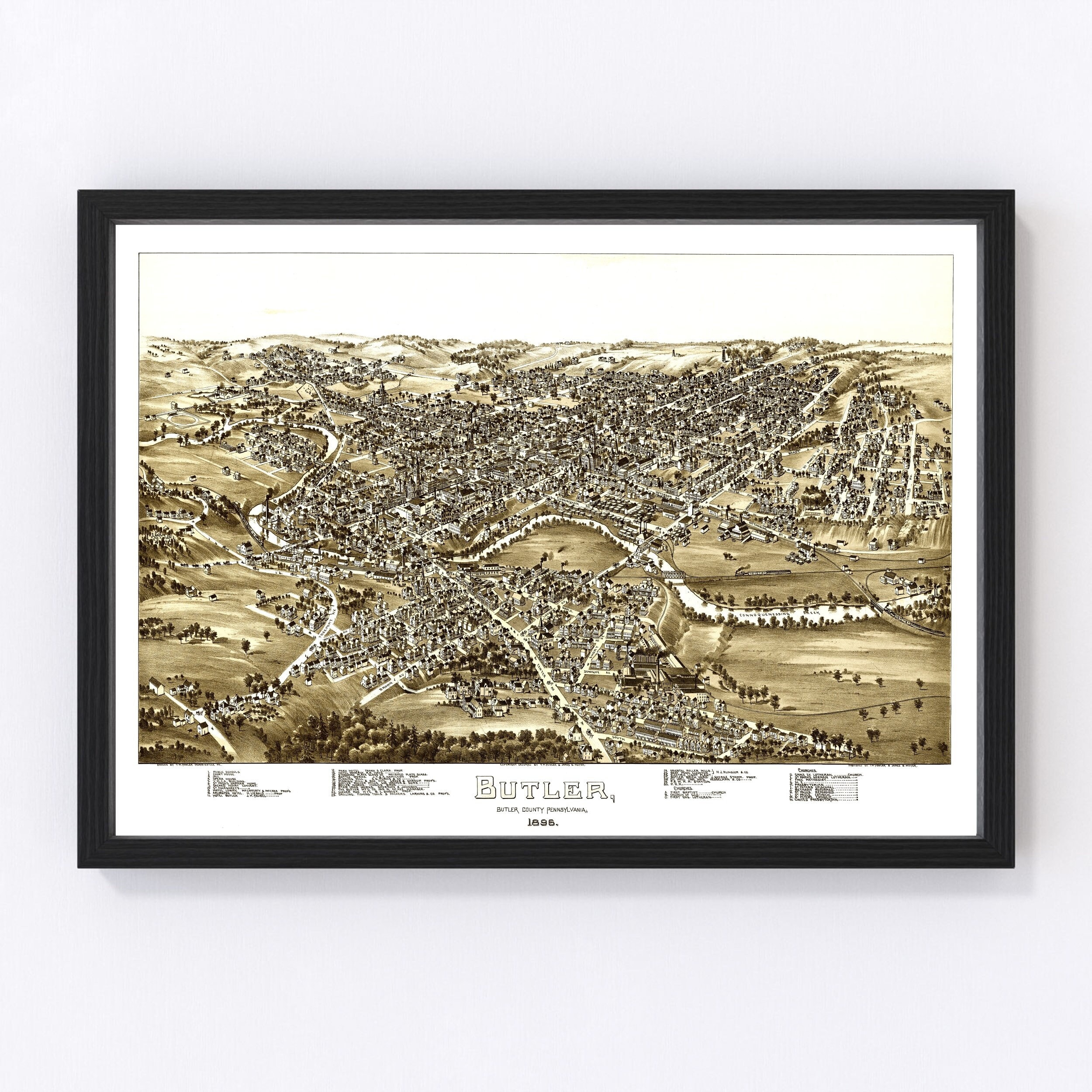 Butler Map 1896 Old Map of Butler Pennsylvania Art Vintage - Etsy