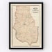 Decatur County IN Map 1876 Old Map of Greensburg Indiana Art Vintage ...