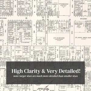 Bayonne Map 1947 - Old Map of Bayonne Business Section New Jersey Art ...