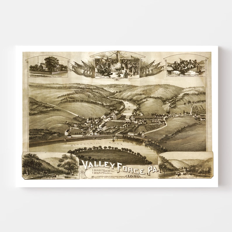 Valley Forge Map 1890 Old Map of Valley Forge Pennsylvania - Etsy