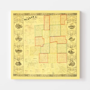 Morrow County Ohio Map 1857 Old Map of Morrow County Ohio Art Vintage ...