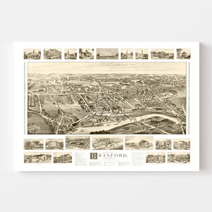 Branford Map 1905 - Old Map of Branford Connecticut Art Vintage Print ...