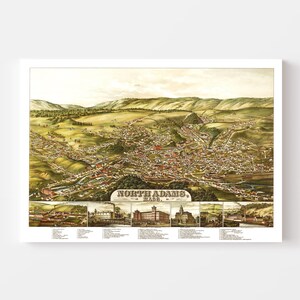 North Adams Map 1881 - Old Map of North Adams Massachusetts Art Vintage ...