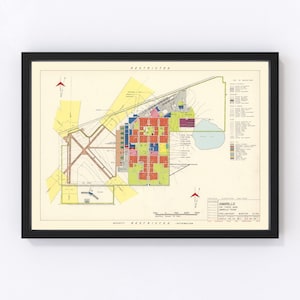 Amarillo Air Force Base Map 1952 Old Map of Amarillo Air Force Base Art ...