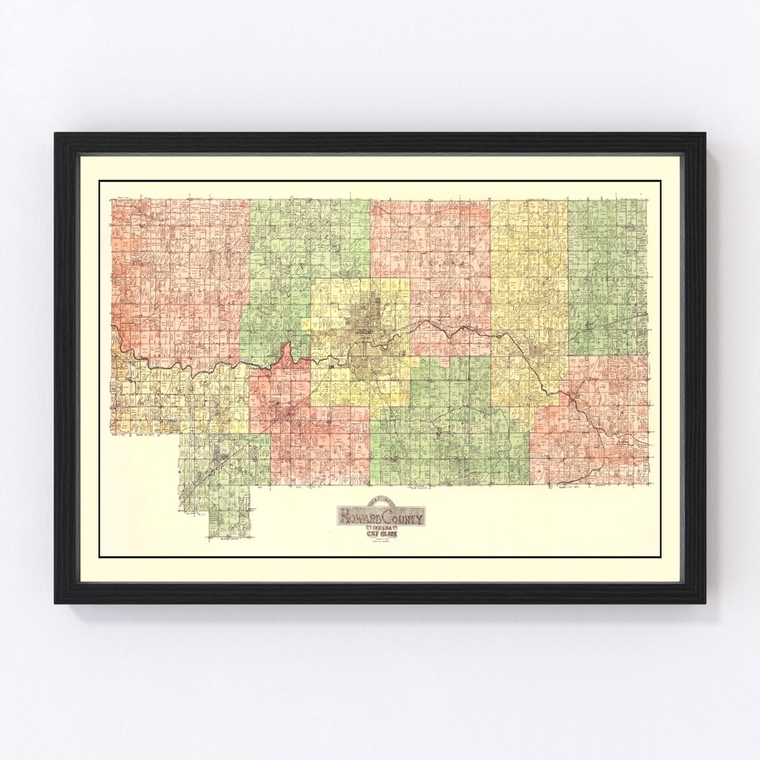 Howard County Map 1917, Vintage Howard County Map, Old Howard County ...