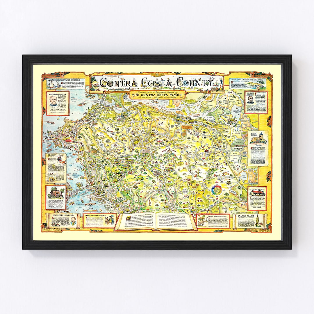 Contra Costa County Map 1981, Vintage Contra Costa County Map, Old ...