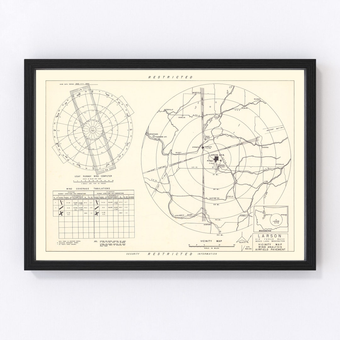 Myrtle Beach Air Base Map 1952, Vintage Myrtle Beach Air Base Map, Old ...